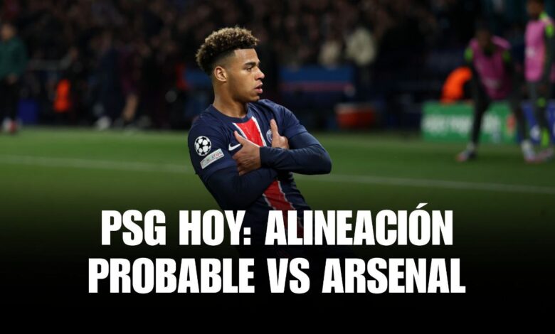 PSG hoy: alineación probable vs Arsenal por Champions League